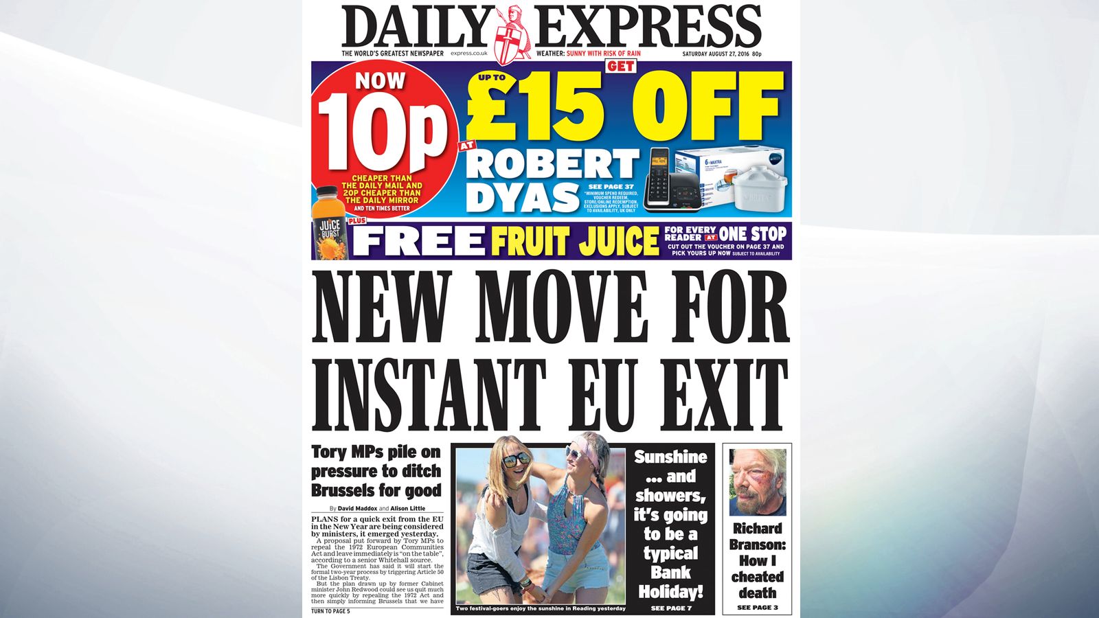 Saturday's National Newspaper Front Pages | UK News | Sky News