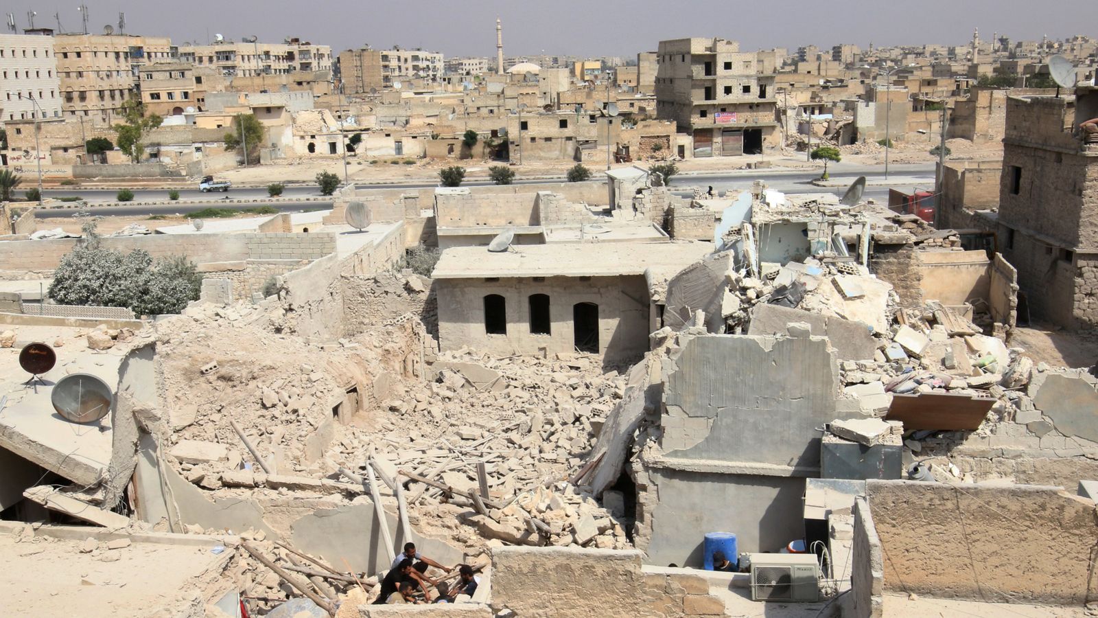 Children Among 13 Dead In Aleppo Barrel Bomb Attack | World News | Sky News