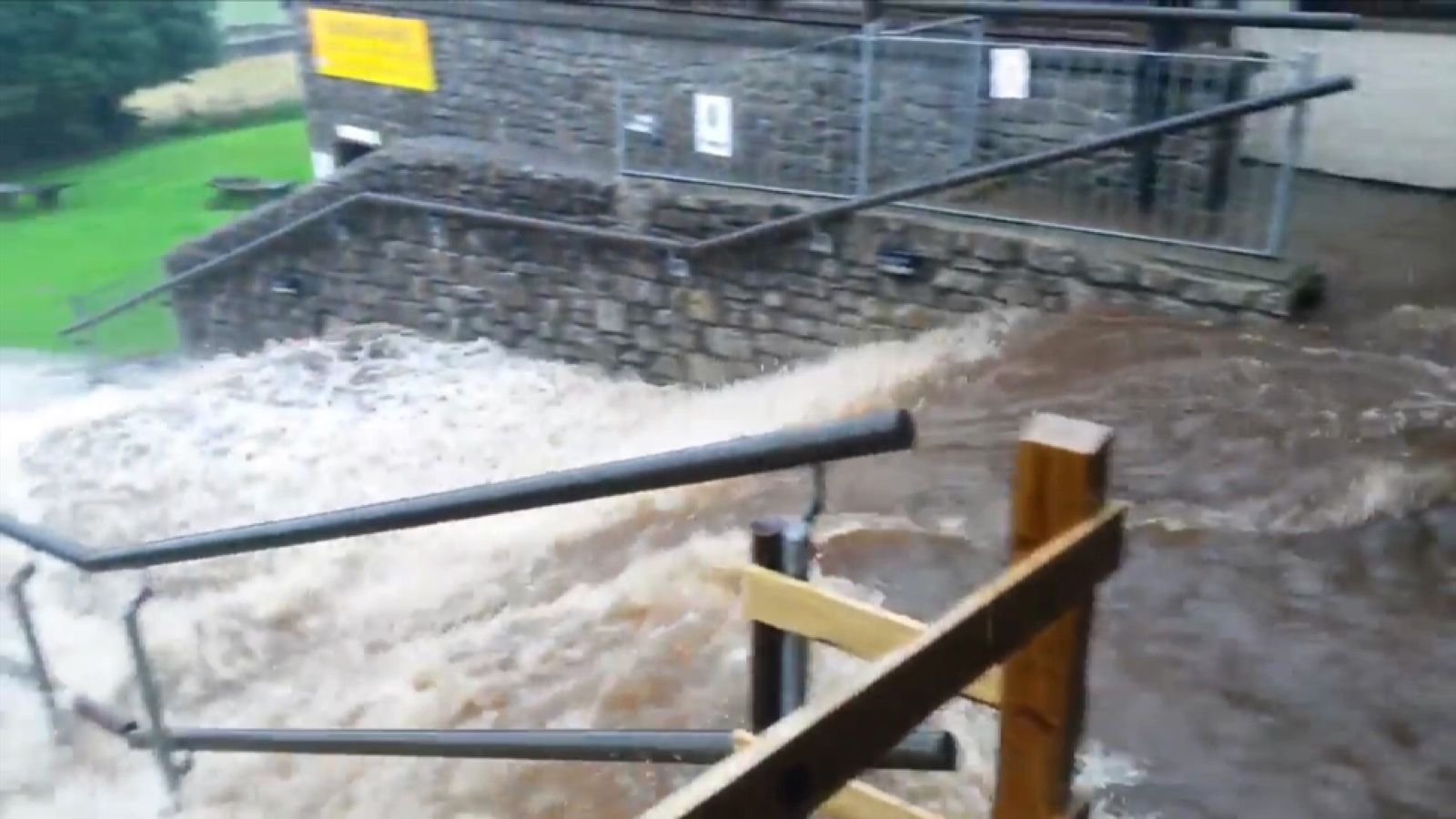 Flash Flood: Steps Become Waterfall | UK News | Sky News