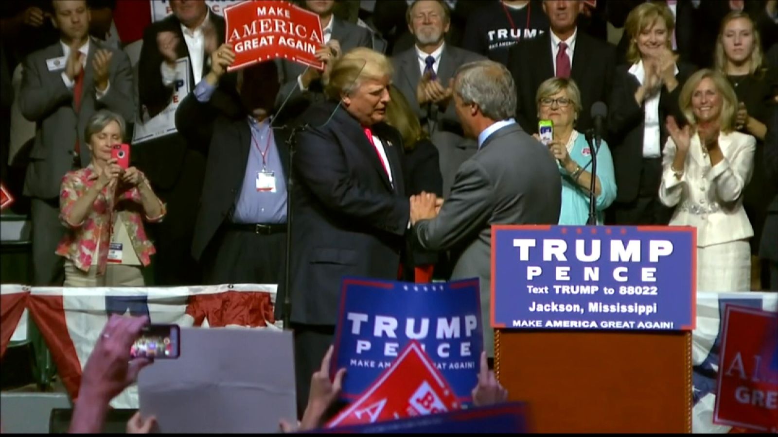 Nigel Farage Appears On Stage With Donald Trump | World News | Sky News