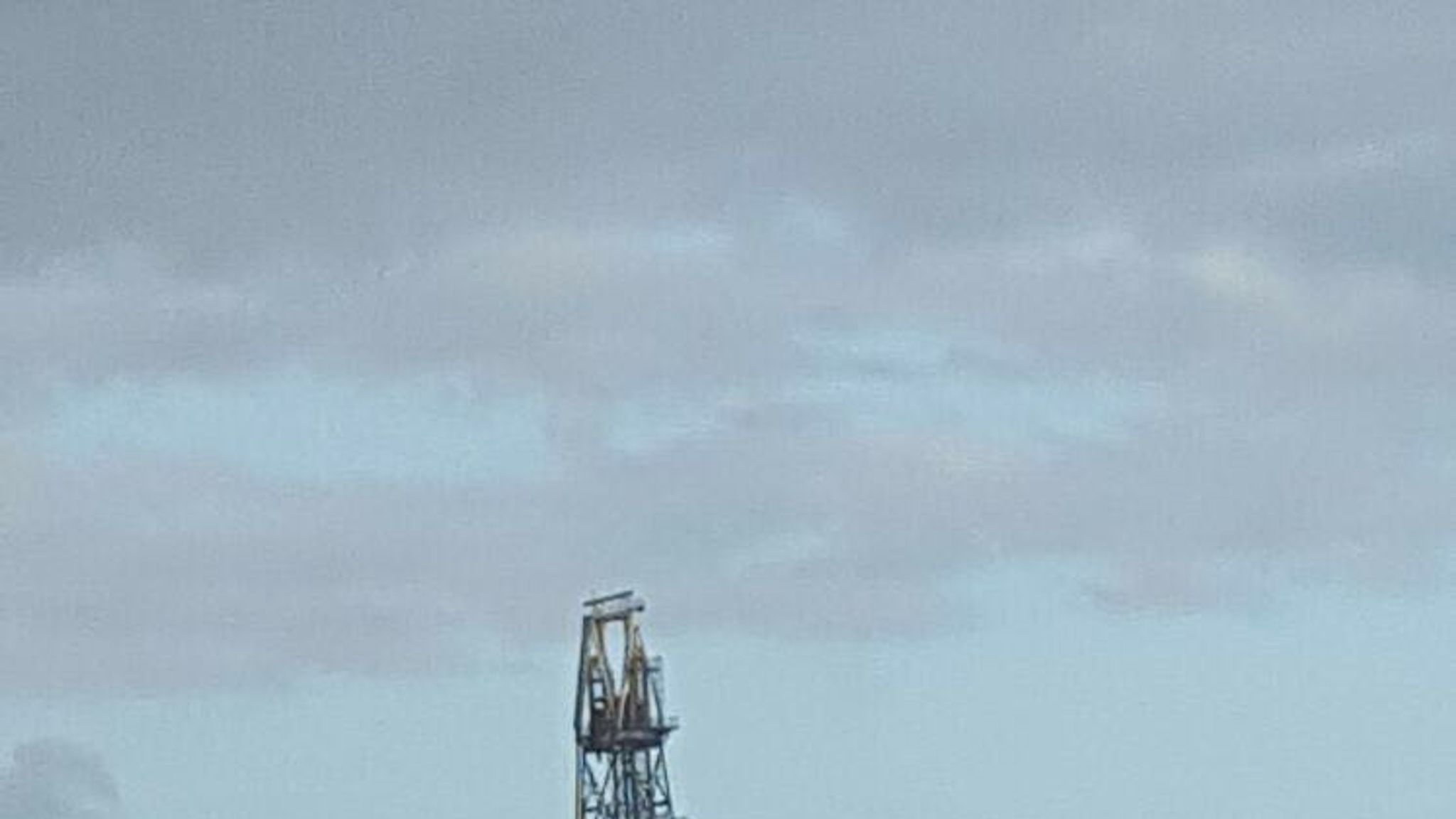 Oil Rig Blown Ashore During Severe Storm | UK News | Sky News