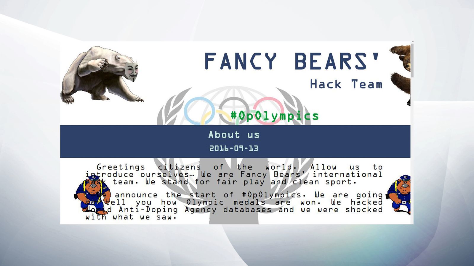 Russian group Fancy Bears condemned over world doping agency hack ...