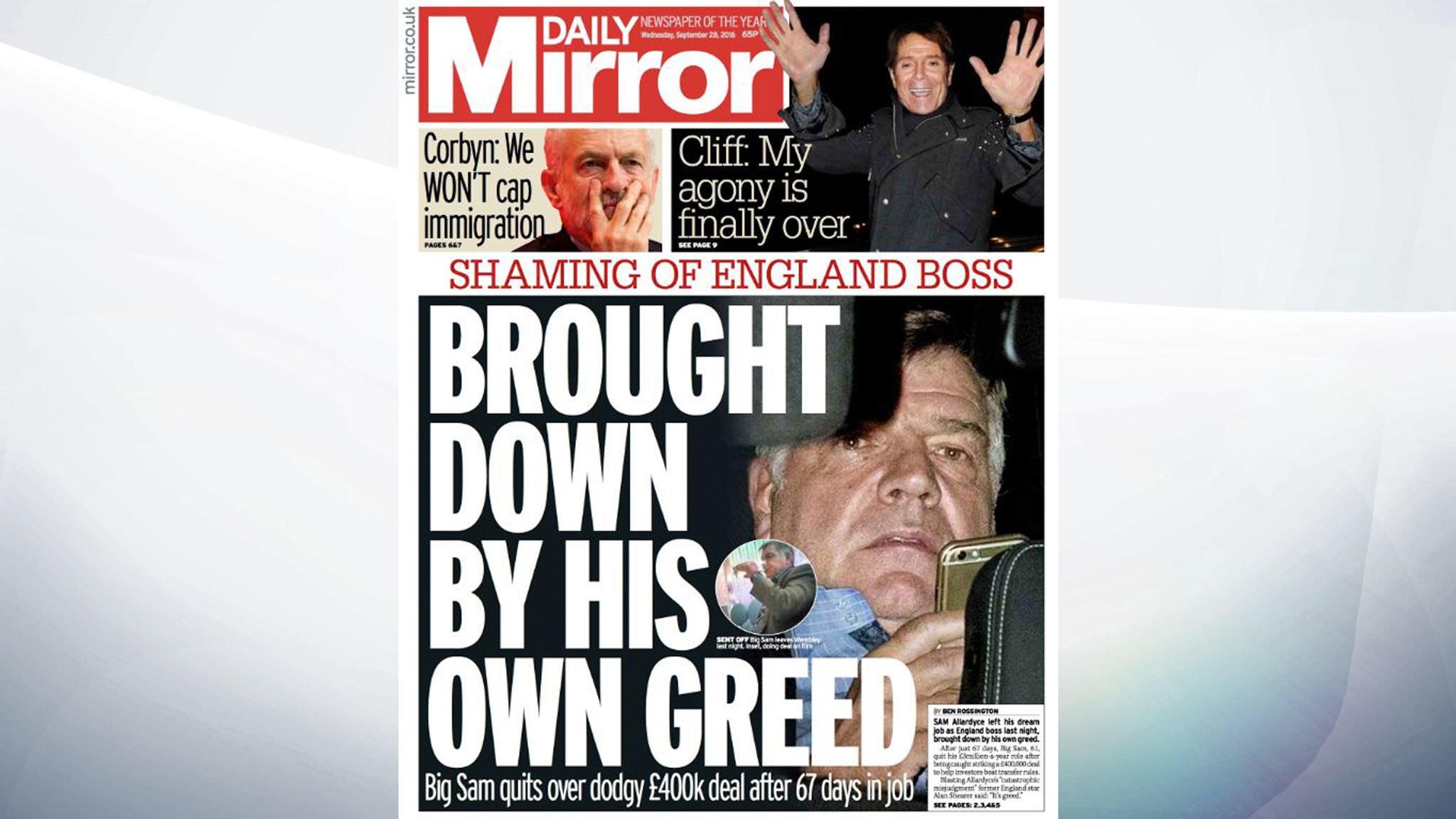 Wednesday's national newspaper front pages | UK News | Sky News