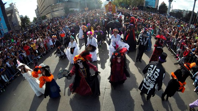 Bond inspires Mexico's Day of the Dead parade | World News | Sky News