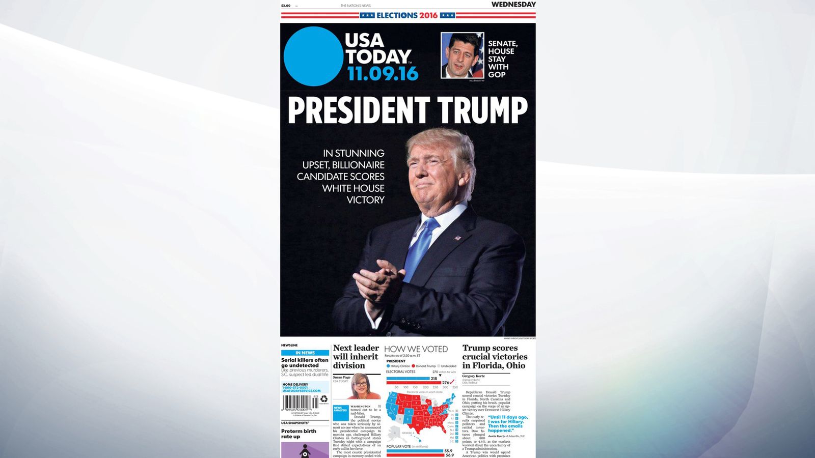 How US newspapers reported Donald Trump's presidential victory | World ...