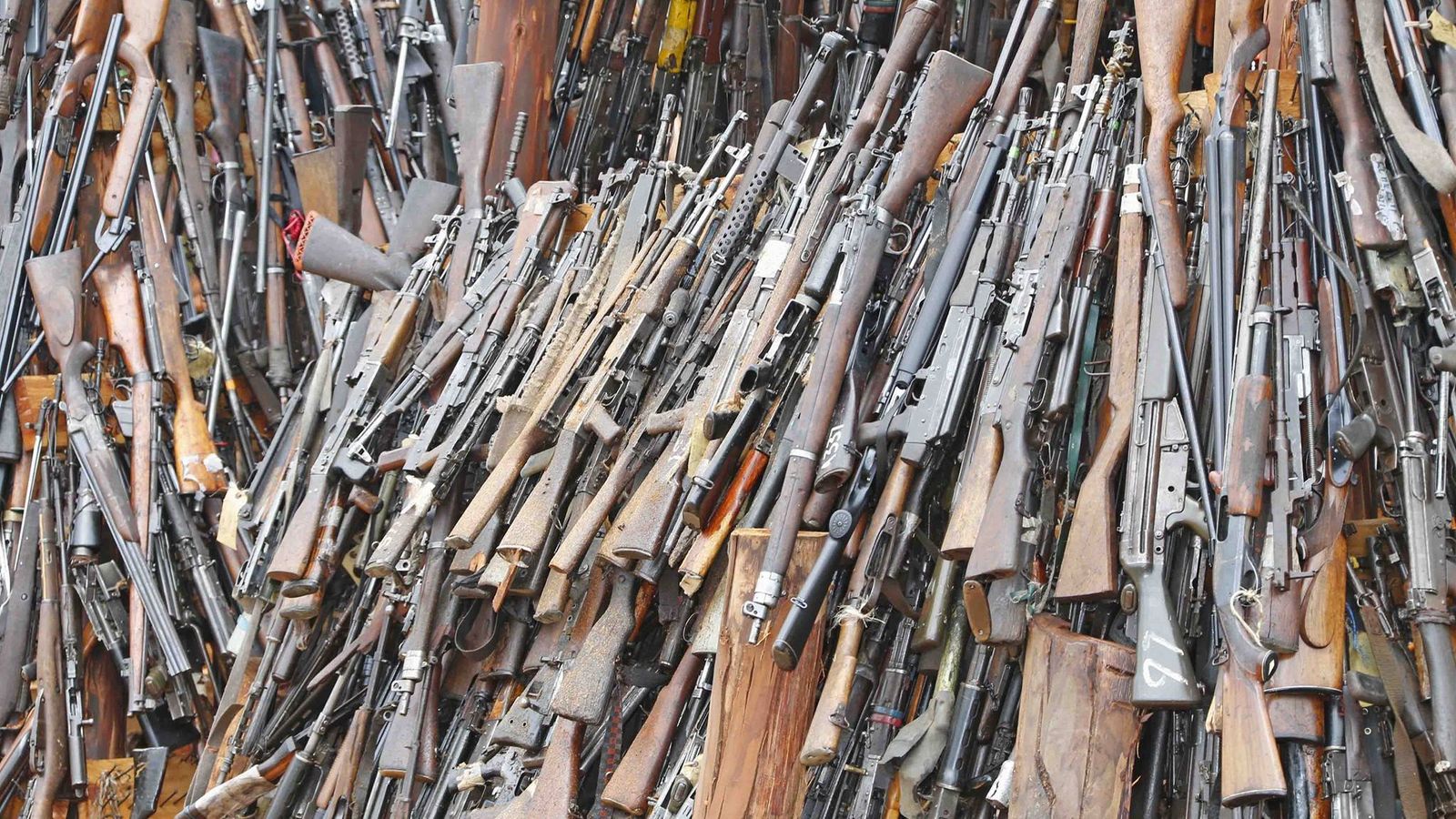 Kenya: Illegal weapons destroyed in bonfire | World News | Sky News