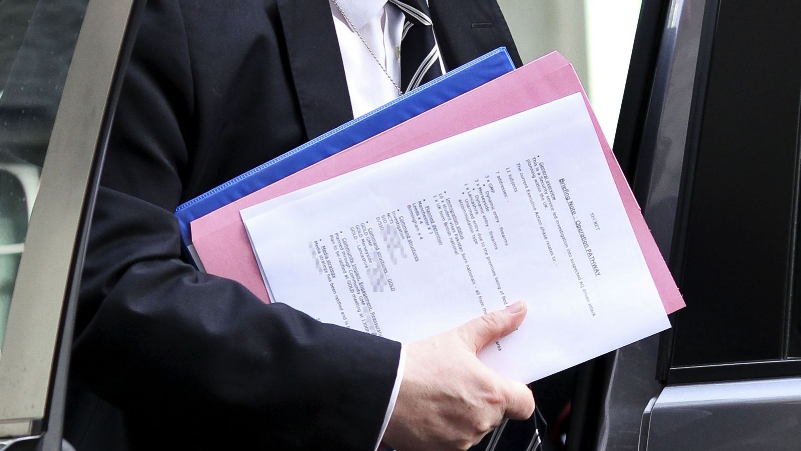 Political documents caught on camera | Politics News | Sky News