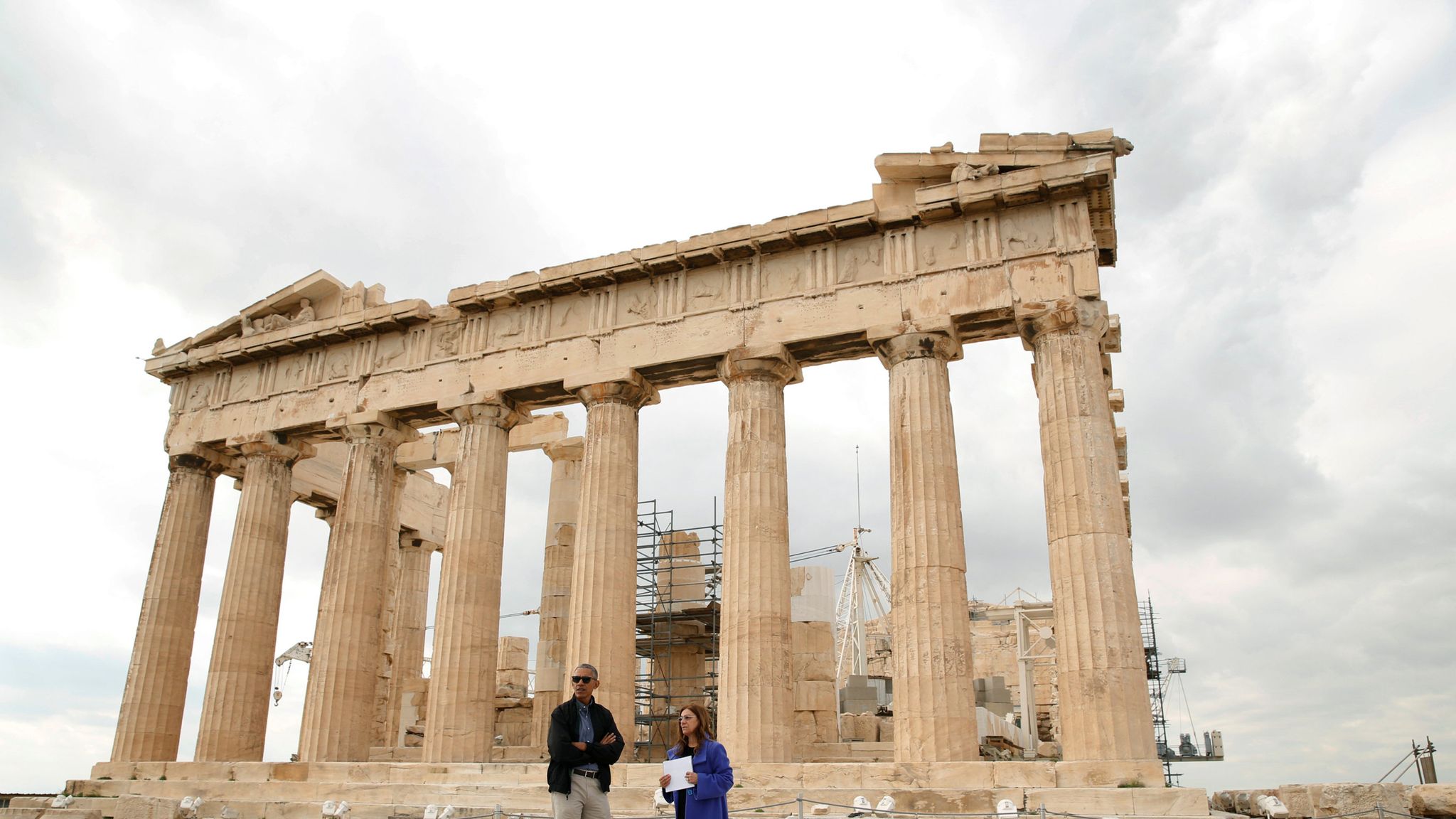 Barack Obama tours the Acropolis | World News | Sky News