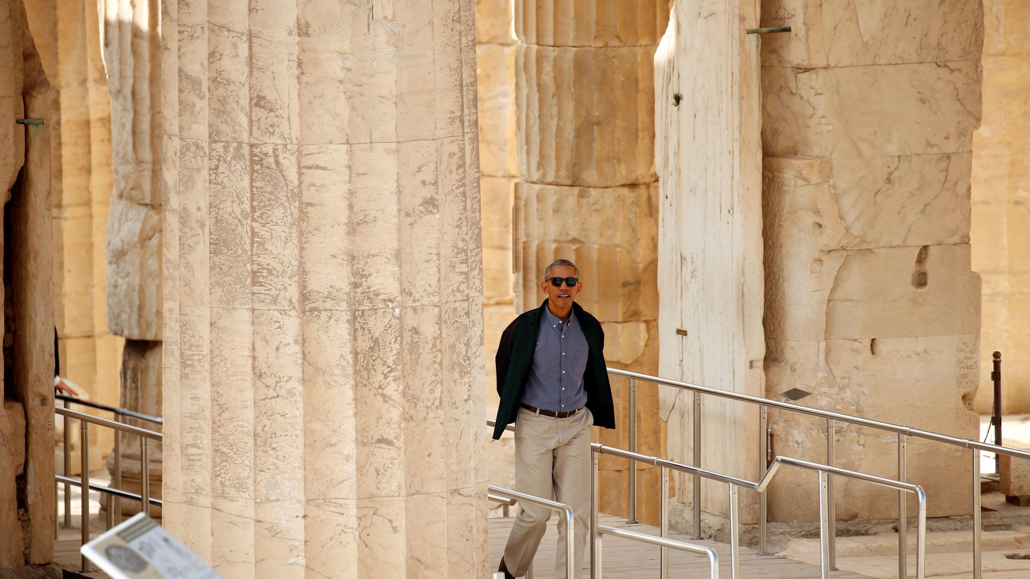 Barack Obama tours the Acropolis | World News | Sky News