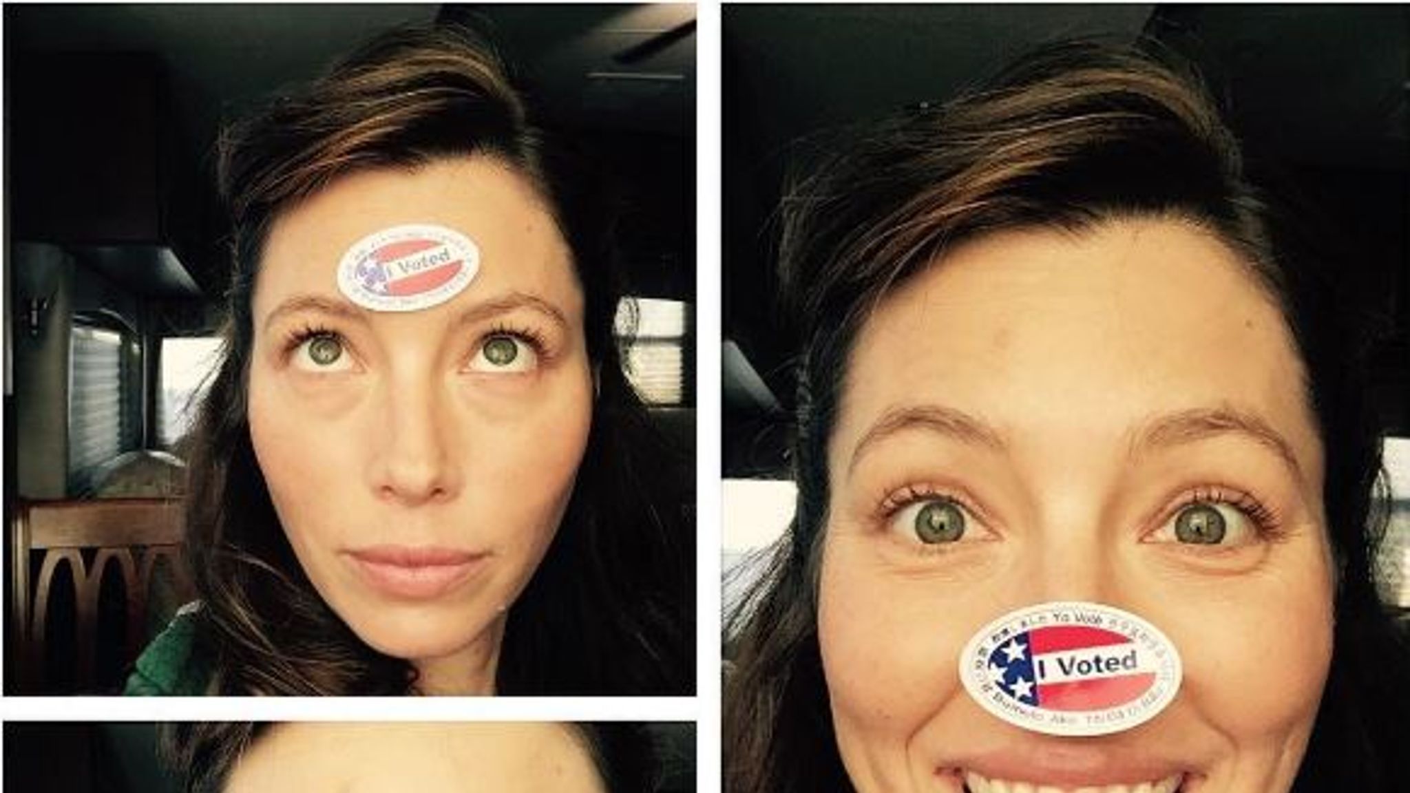 Celebrities show off their voting stickers on US election day | Ents ...
