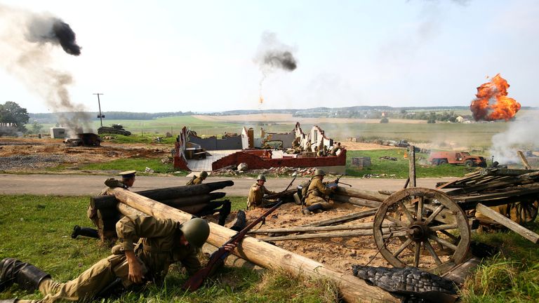 Tank battles and Stalin selfies in Belarus | World News | Sky News