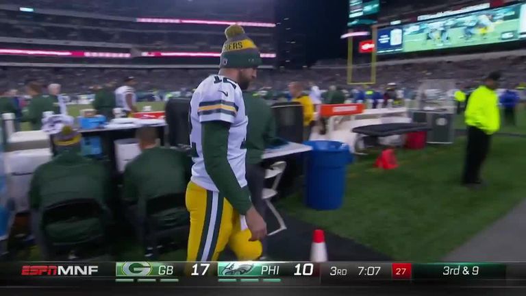 Aaron Rodgers disappears on sideline! | Video | Watch TV Show | Sky Sports