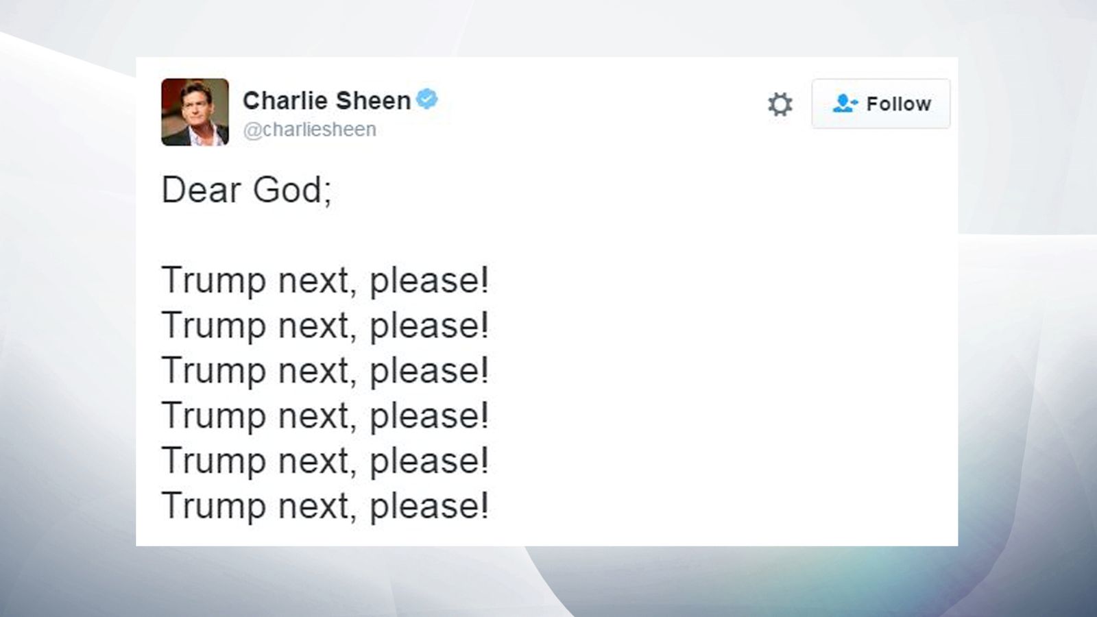 Charlie Sheen defends wishing Donald Trump dead in a tweet | Ents ...