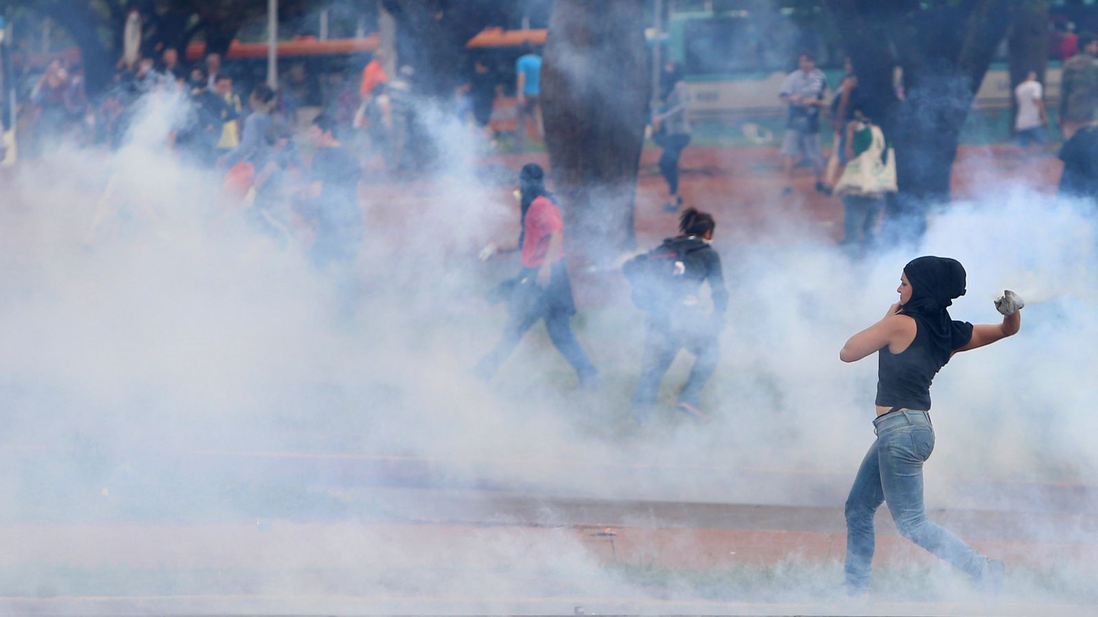 Fiery protests in Brazil | World News | Sky News