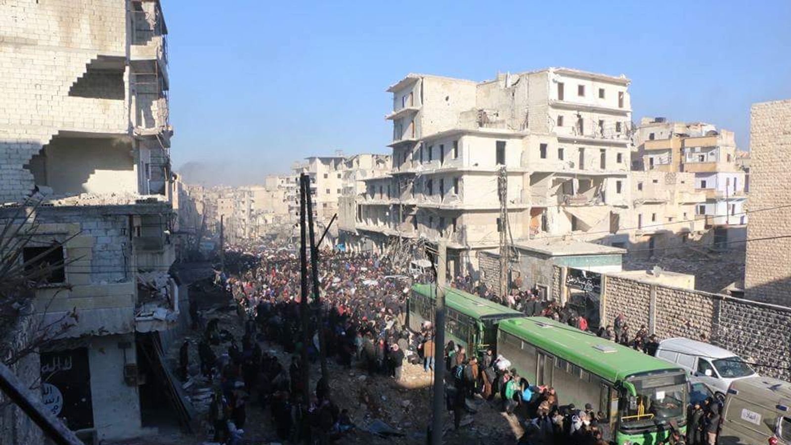 Evacuation of battle-ravaged east Aleppo | World News | Sky News