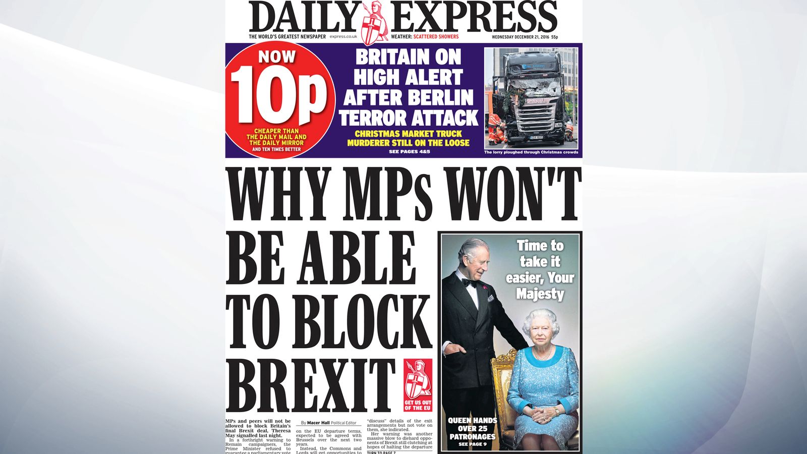 Wednesday's national newspaper front pages | UK News | Sky News