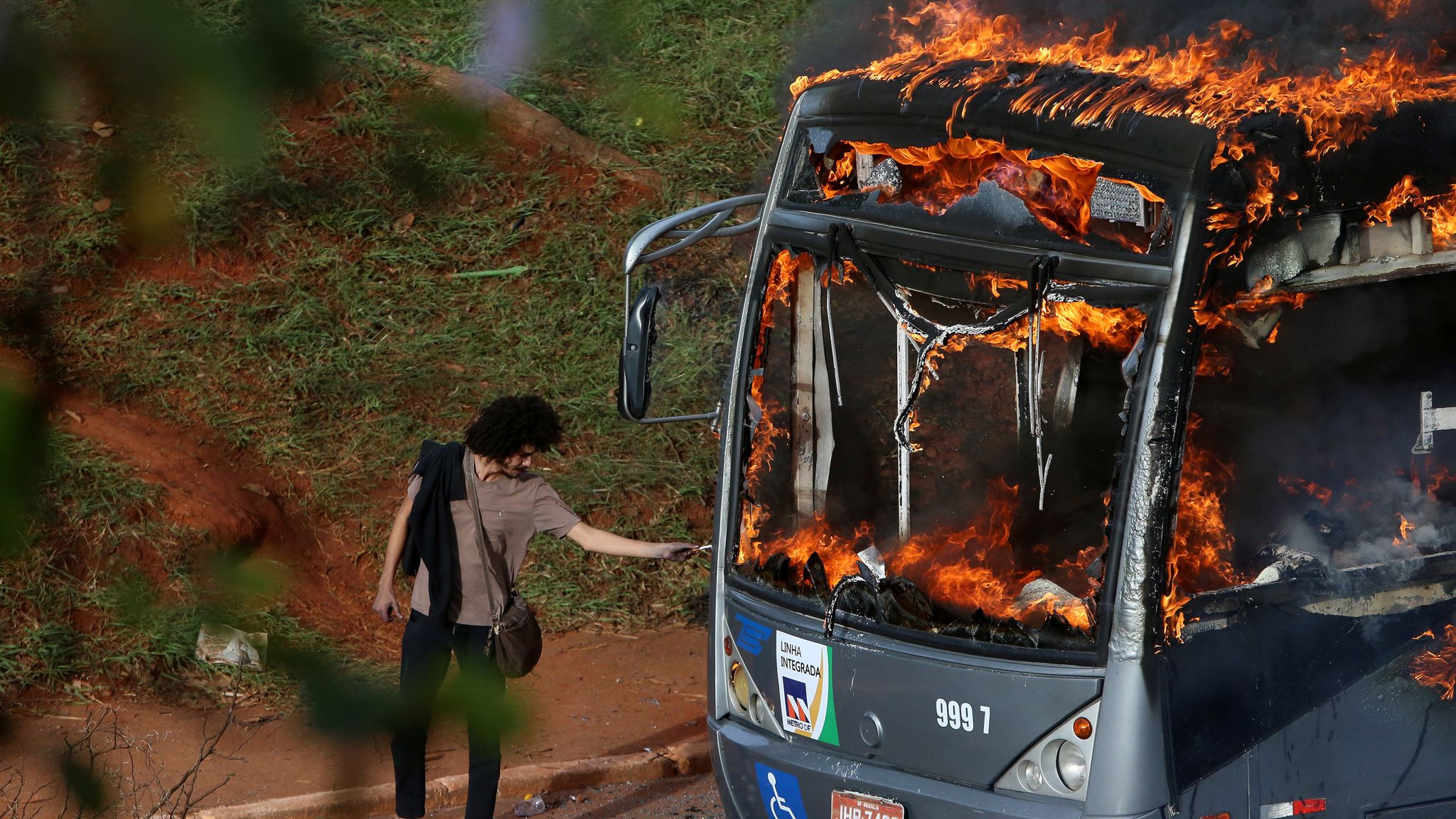 Fiery protests in Brazil | World News | Sky News