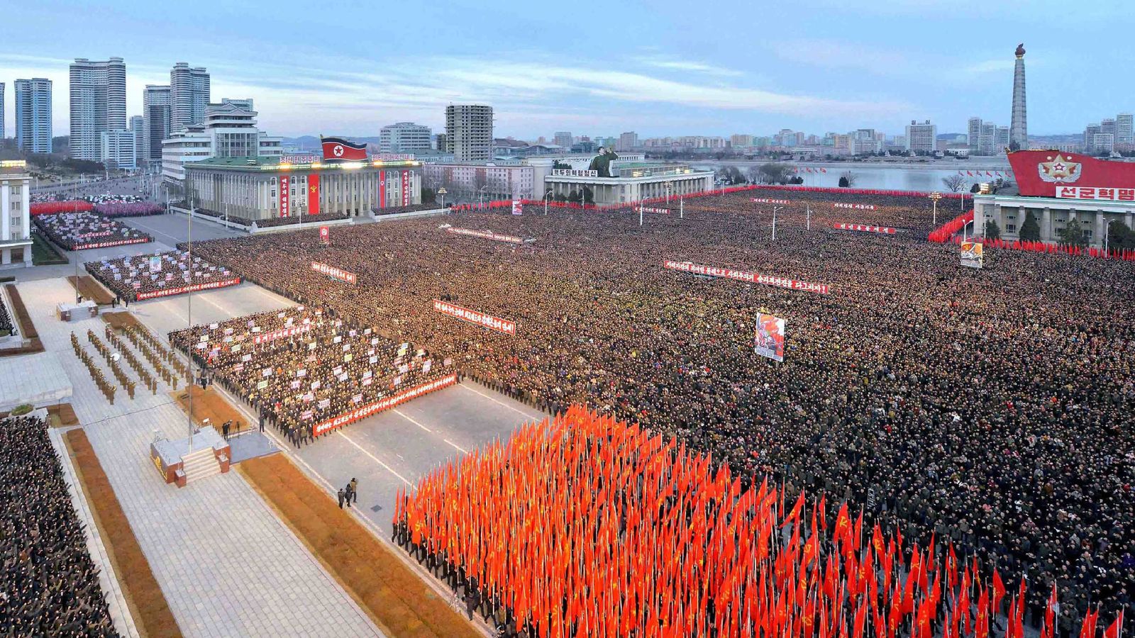 Mass North Korean rally to support Kim Jong-un's nuclear plans | World ...