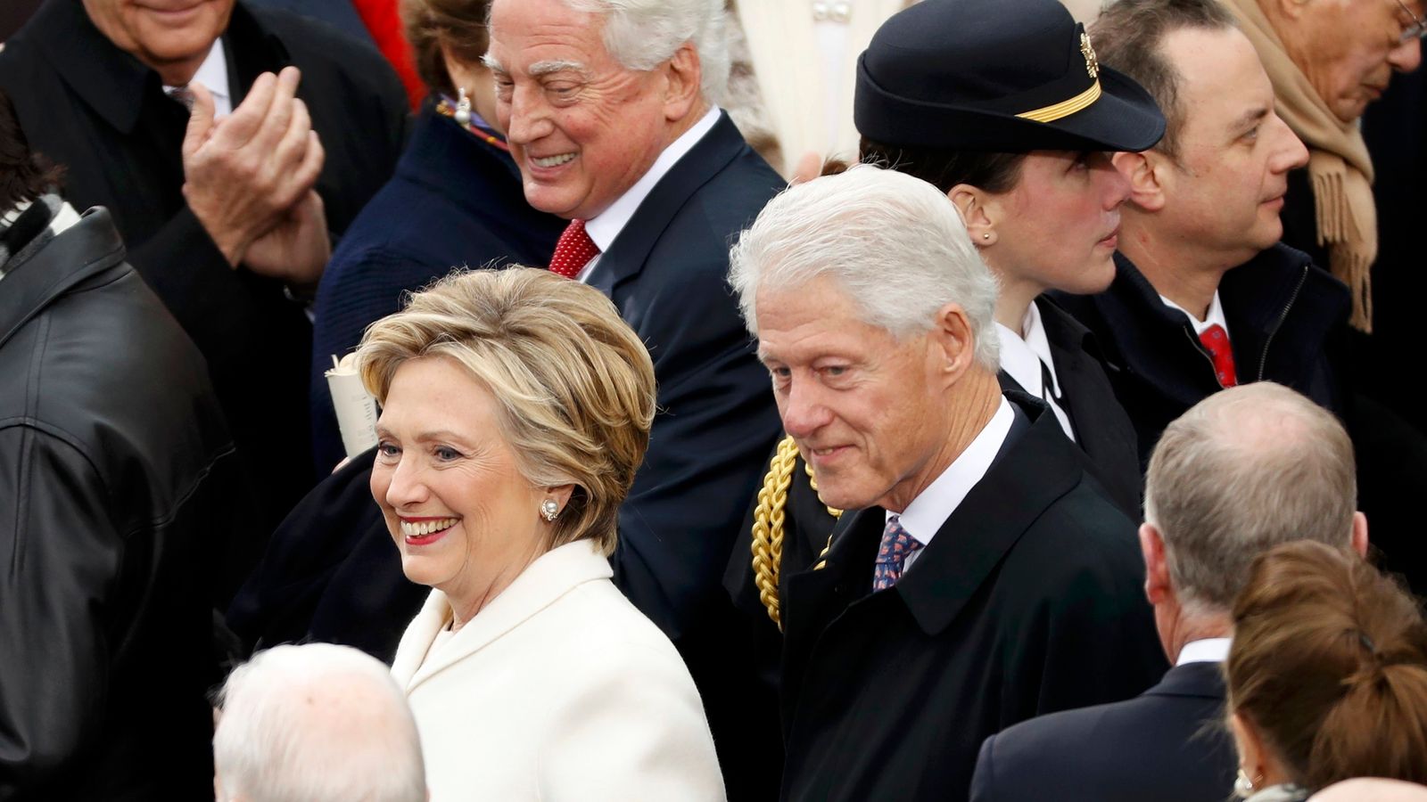 Hillary and Bill Clinton arrive for inauguration | Scoop News | Sky News