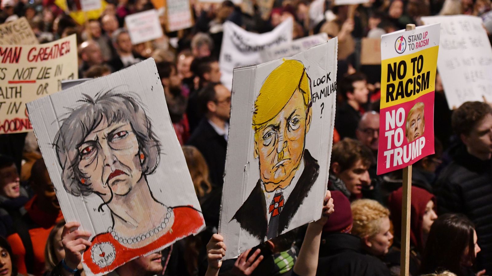Tens of thousands protest across UK over Donald Trump's travel ban | UK ...