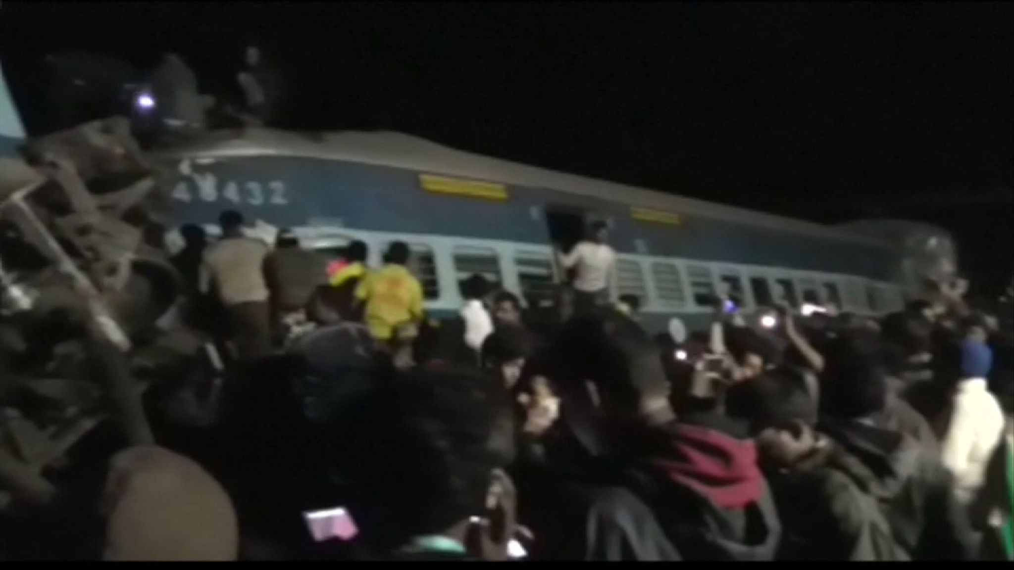 Dozens killed as train derails in eastern India | World News | Sky News