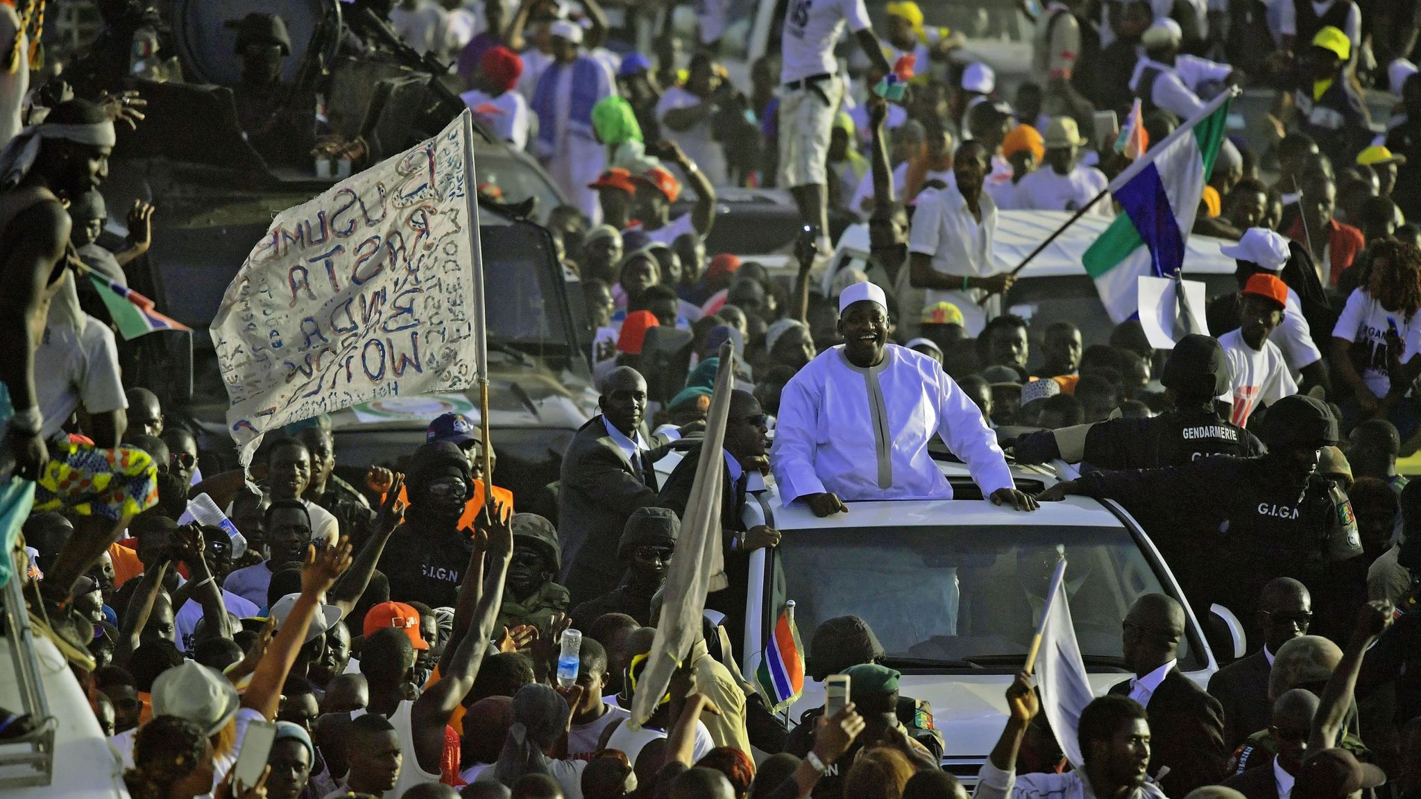 Cheers as Gambia's new president Adama Barrow arrives home | World News ...