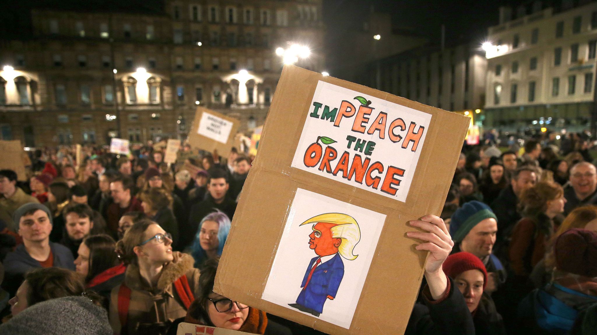 Protesters play top trumps with placards | UK News | Sky News
