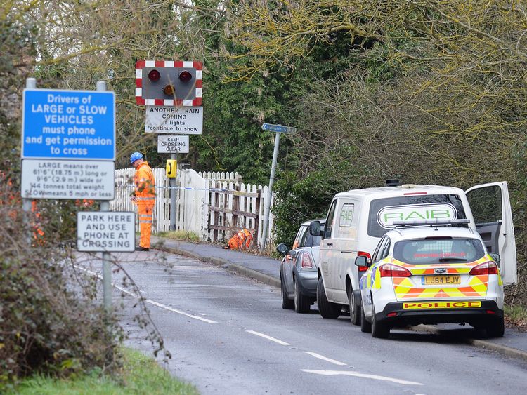 Man killed as car is hit by train at level crossing in Bedfordshire