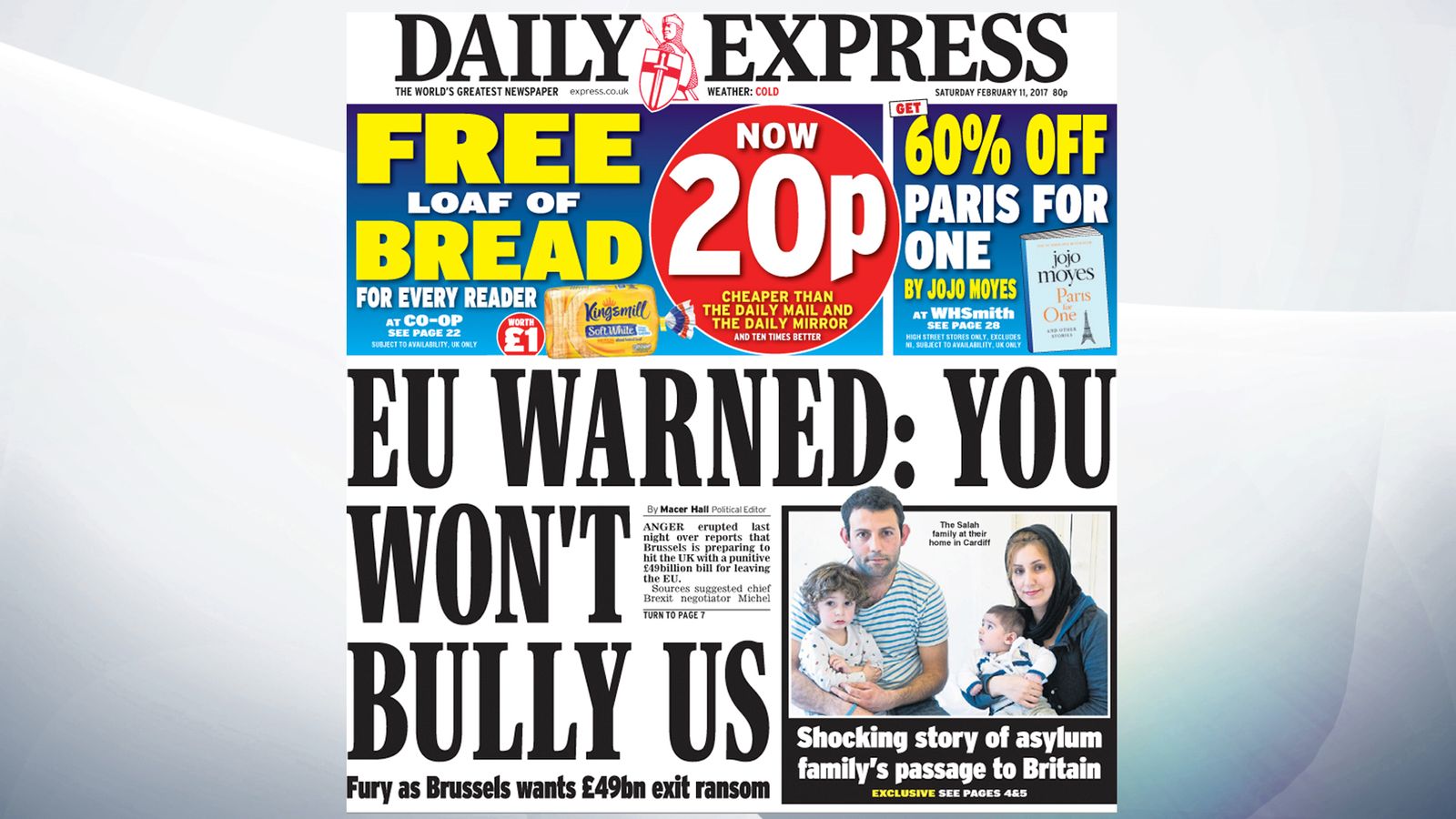 Saturday's national newspaper front pages | Scoop News | Sky News