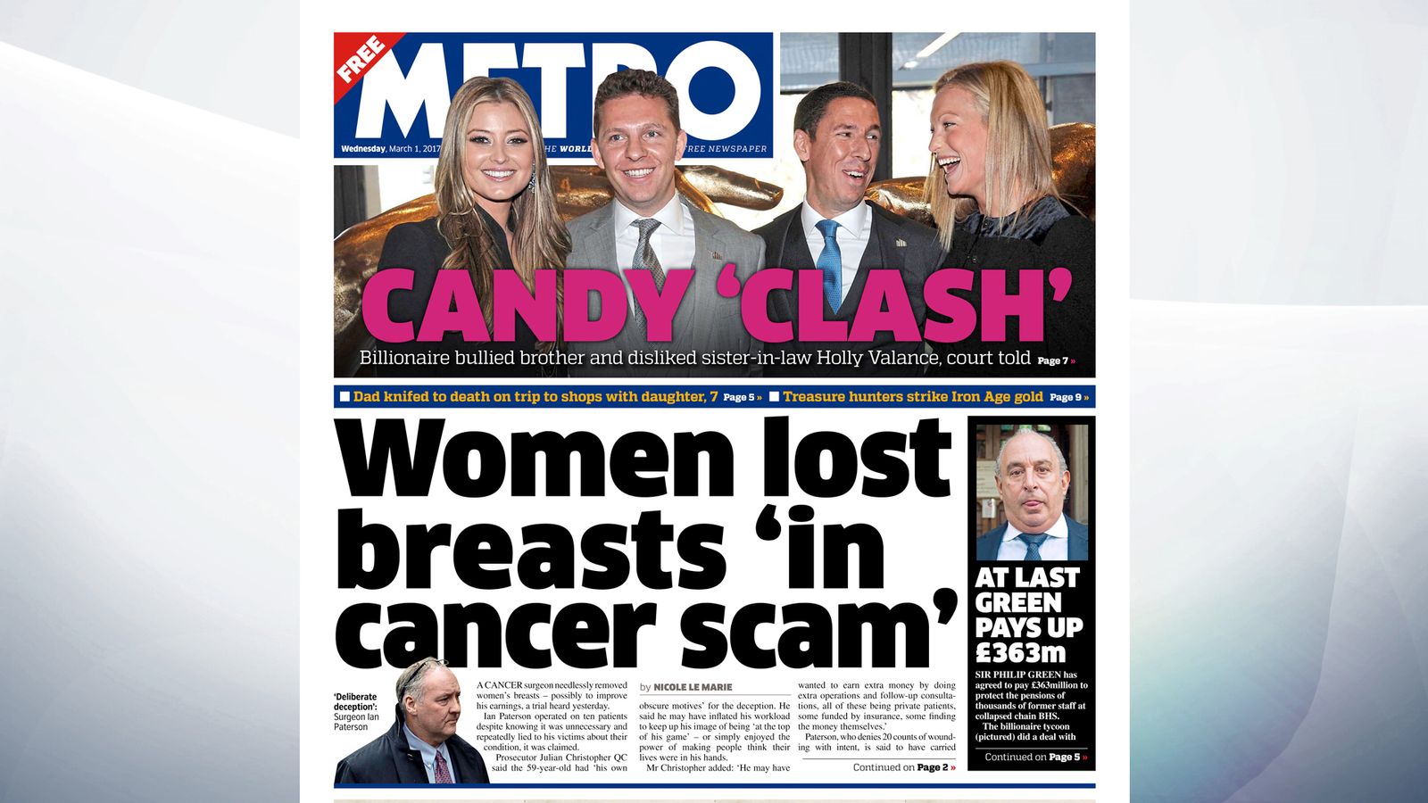 A quick look at Wednesday's front pages | Scoop News | Sky News