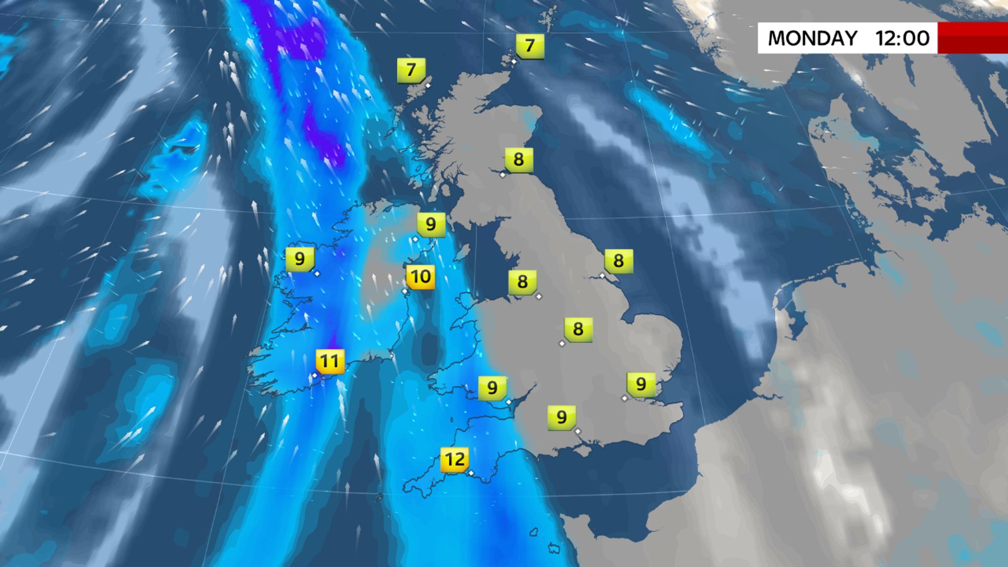 Wet and windy: 'A fifth of month's rainfall' due to hit UK on Monday ...