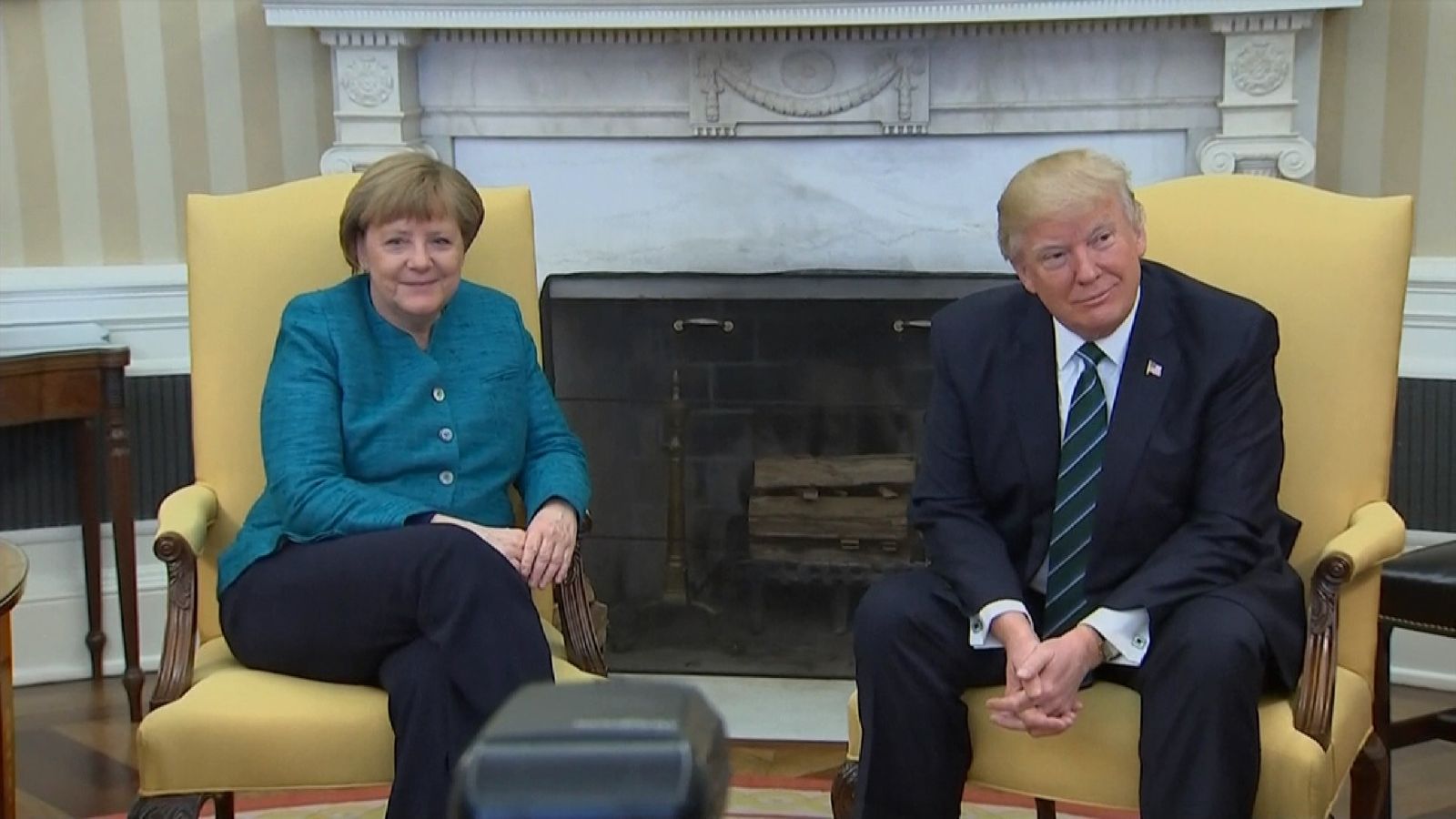 Does Trump snub Merkel handshake? | Scoop News | Sky News