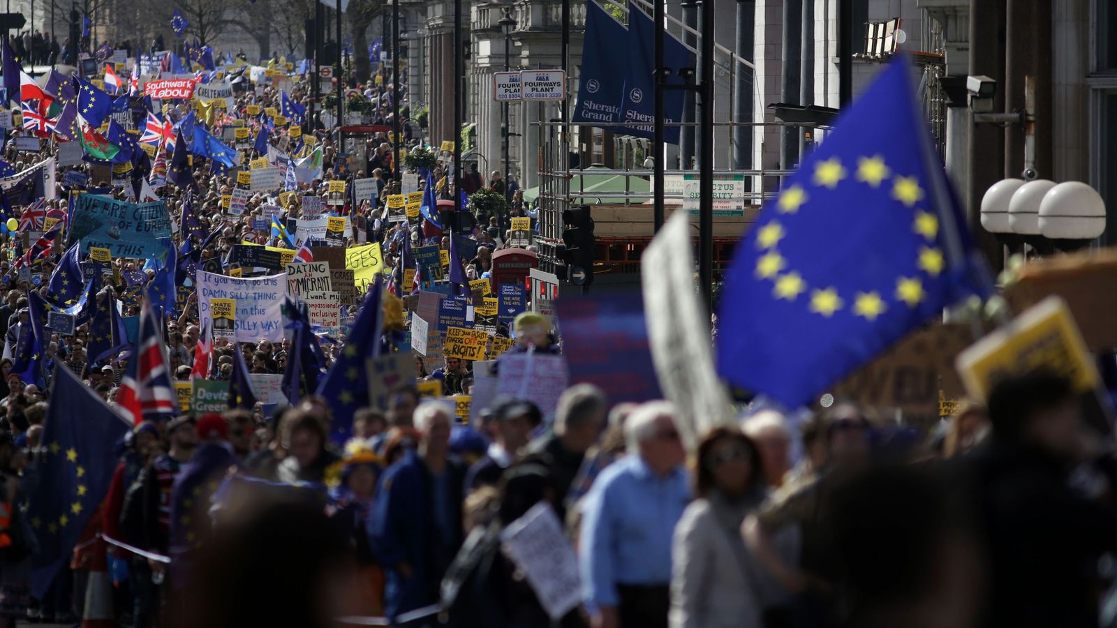 Remainers march against Brexit days before Article 50 triggered ...