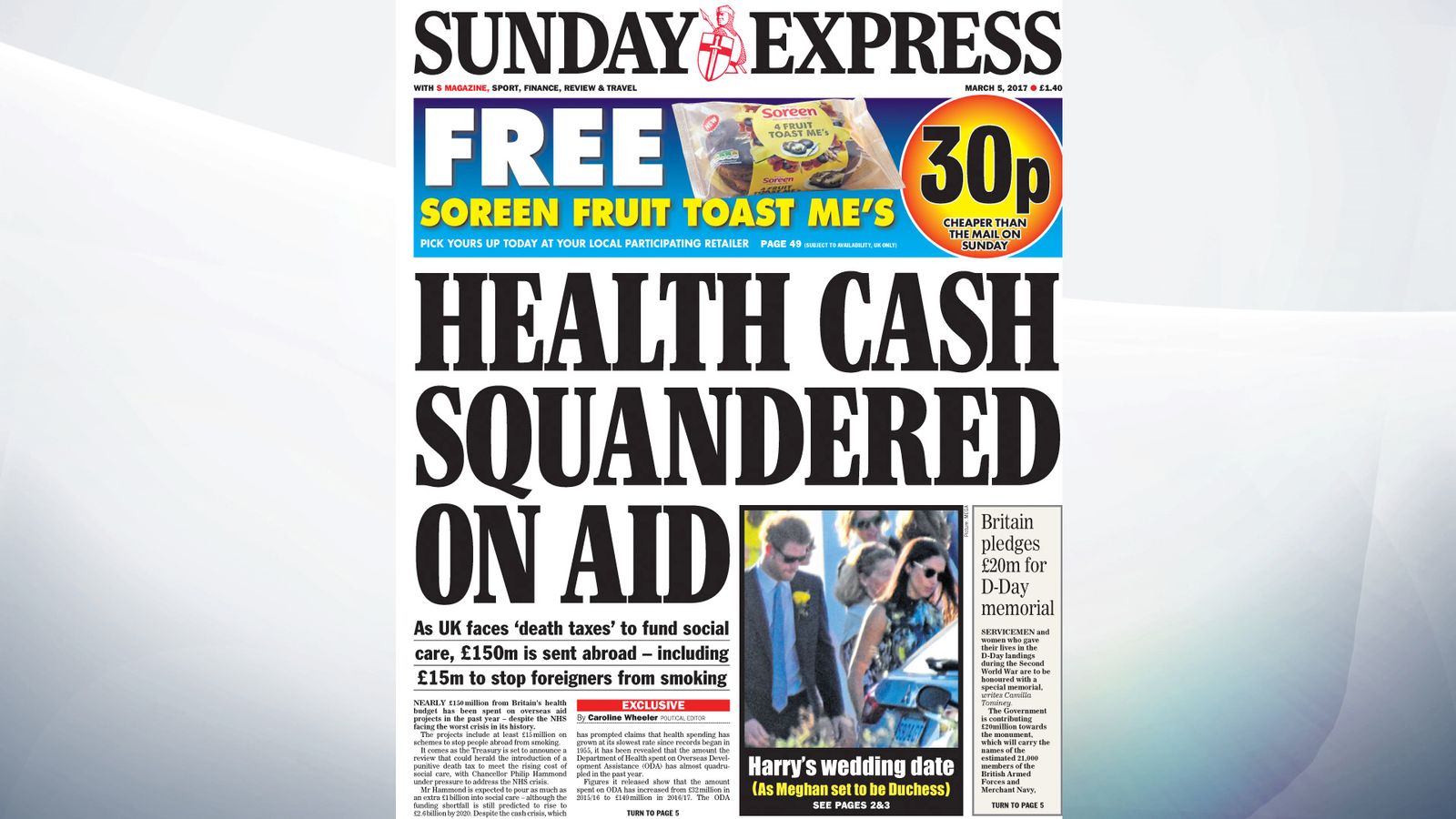 Sunday's national newspaper front pages | Scoop News | Sky News