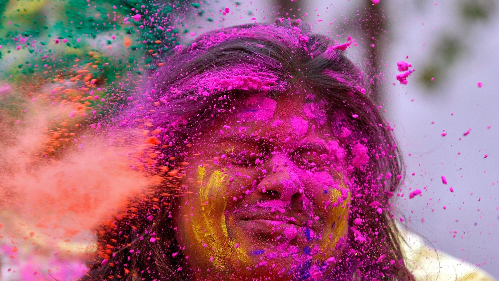 Holi festival of colours celebrated in India | World News | Sky News