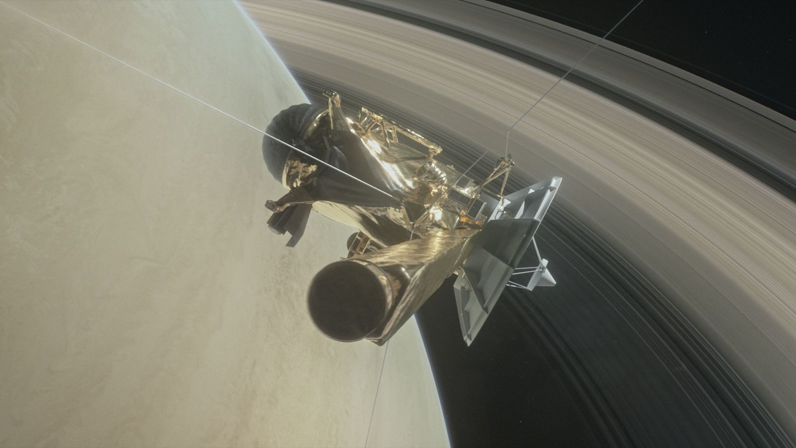 Cassini spacecraft dives between Saturn and its rings in landmark ...