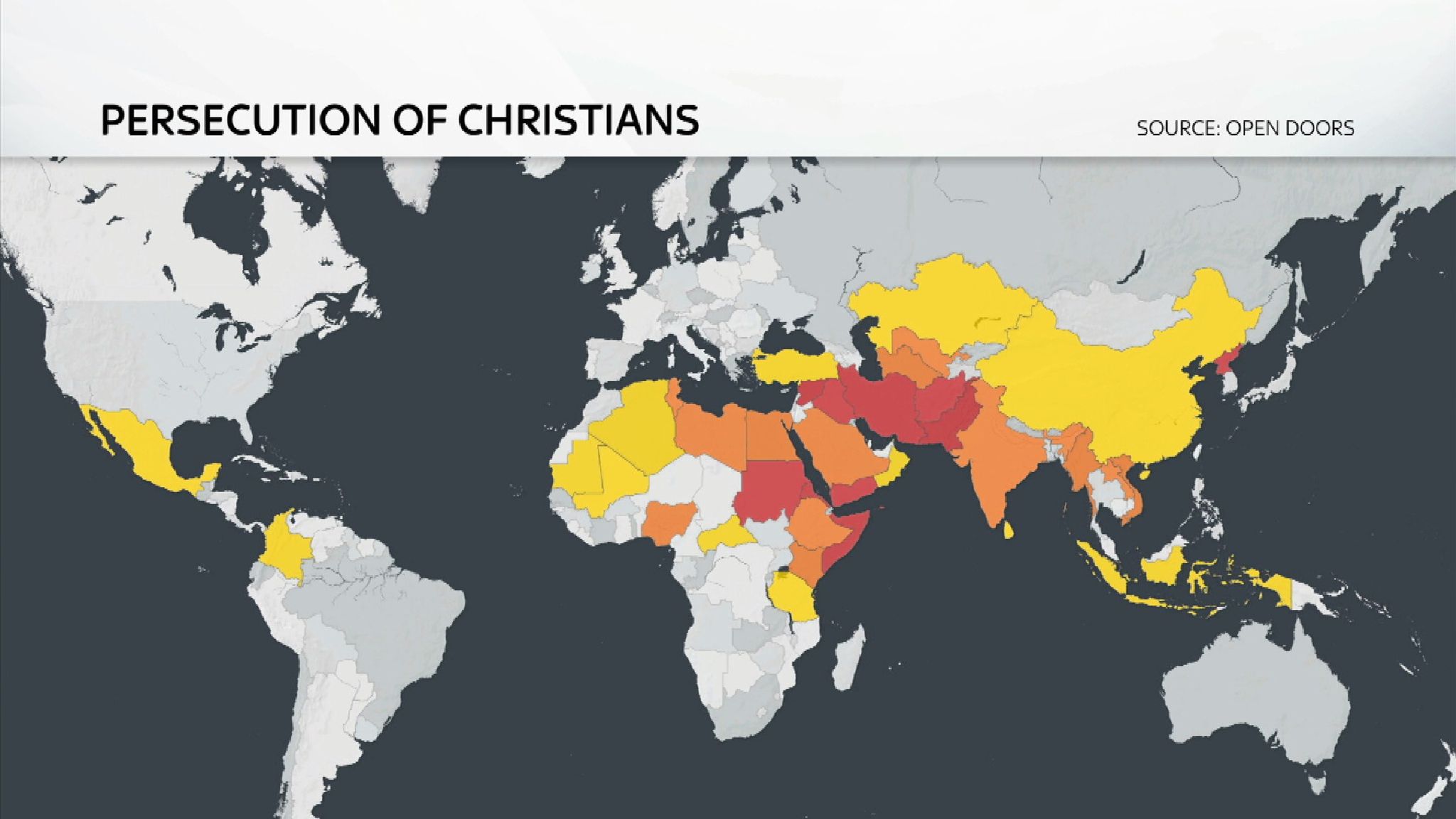 Persecution of Christians on the rise, says charity | World News | Sky News