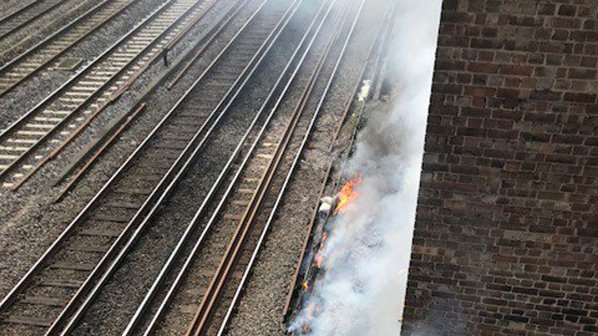 London Overground delays at Euston continue after fire | UK News | Sky News