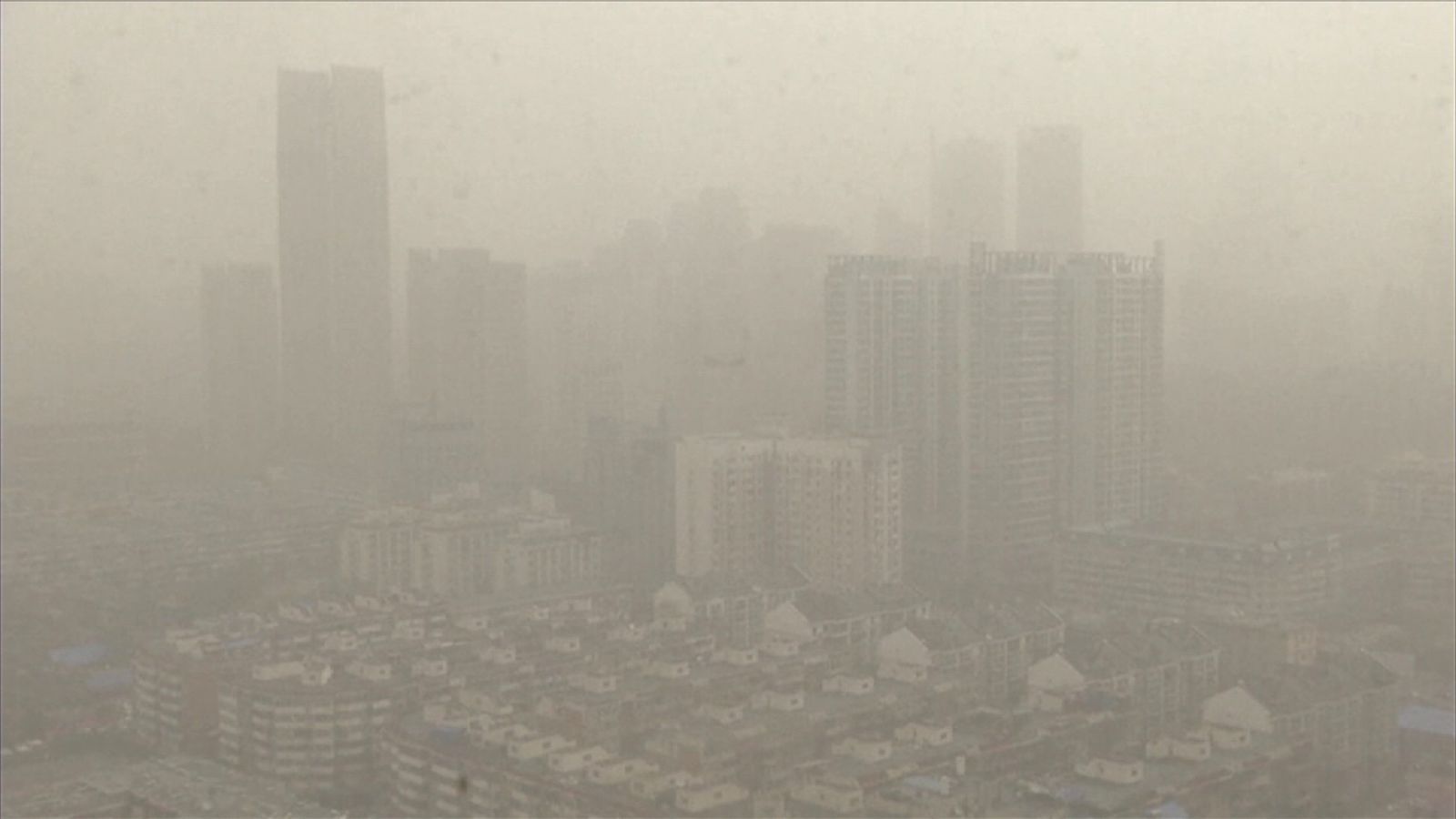 Huge sandstorm turns China sky yellow | World News | Sky News