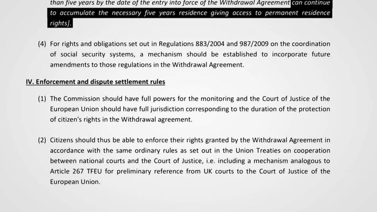 EU papers leak reveal firm positions | News UK Video News | Sky News