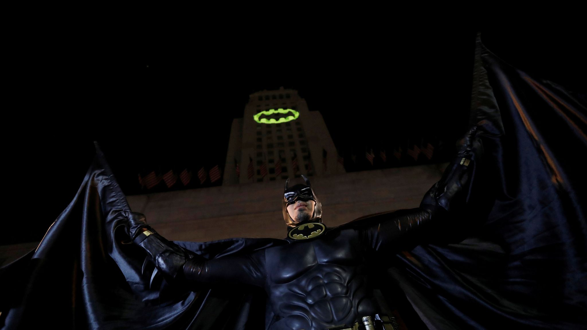 Bat-Signal lights up LA City Hall in Adam West tribute | Ents & Arts ...