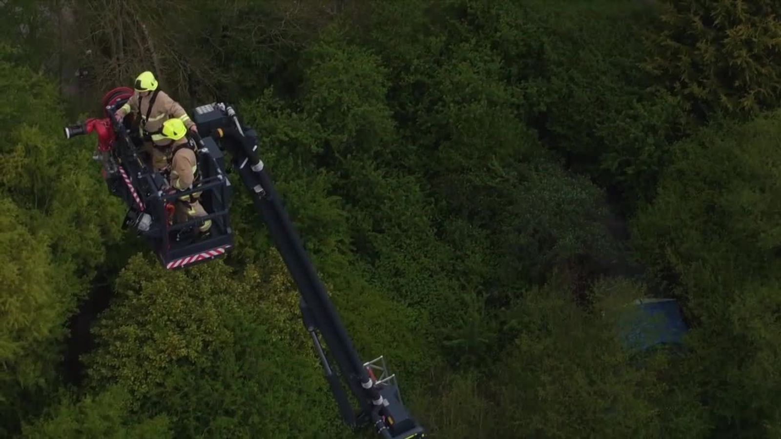 UK's tallest aerial fire engine in action | News UK Video News | Sky News