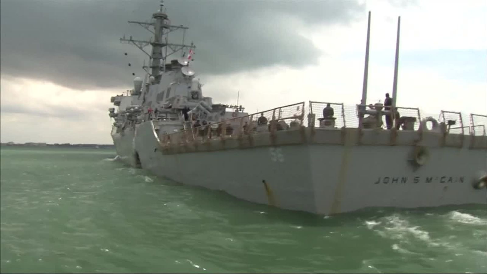 10 missing after US warship hits tanker | News UK Video News | Sky News