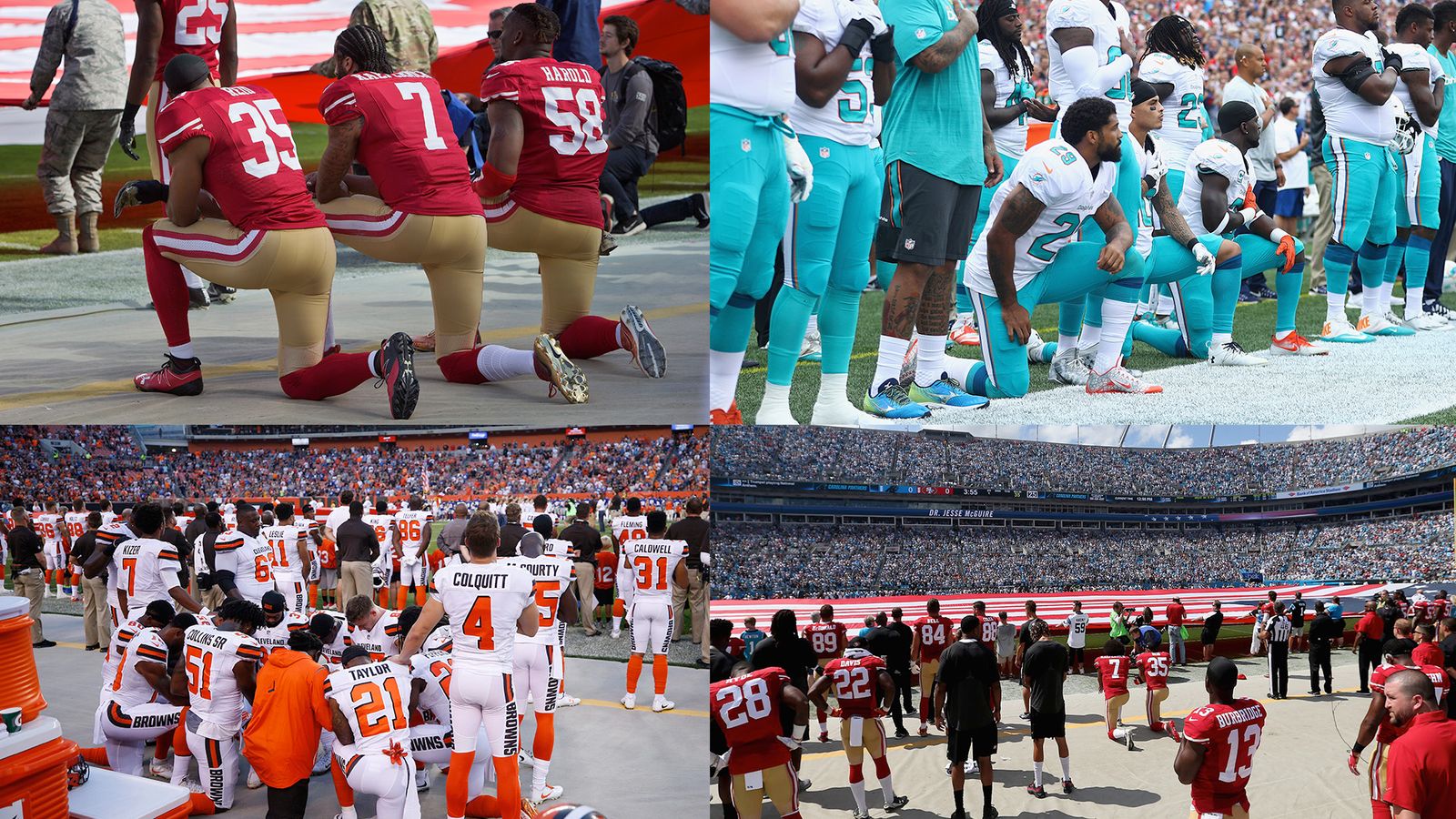 More #TakeTheKnee protests in NFL | News UK Video News | Sky News