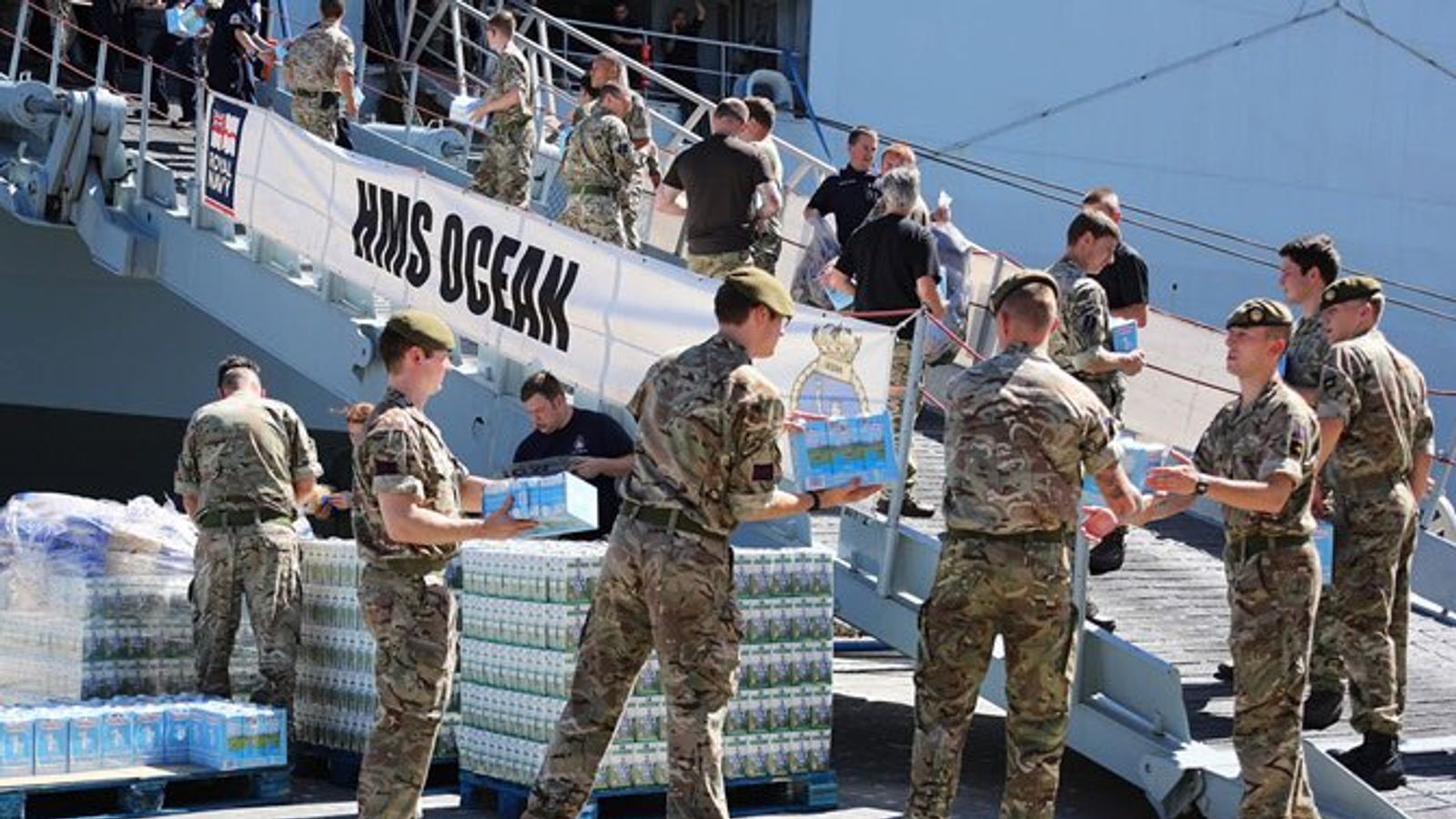 HMS Ocean brings 60 tonnes of aid to Caribbean after Hurricane Irma ...