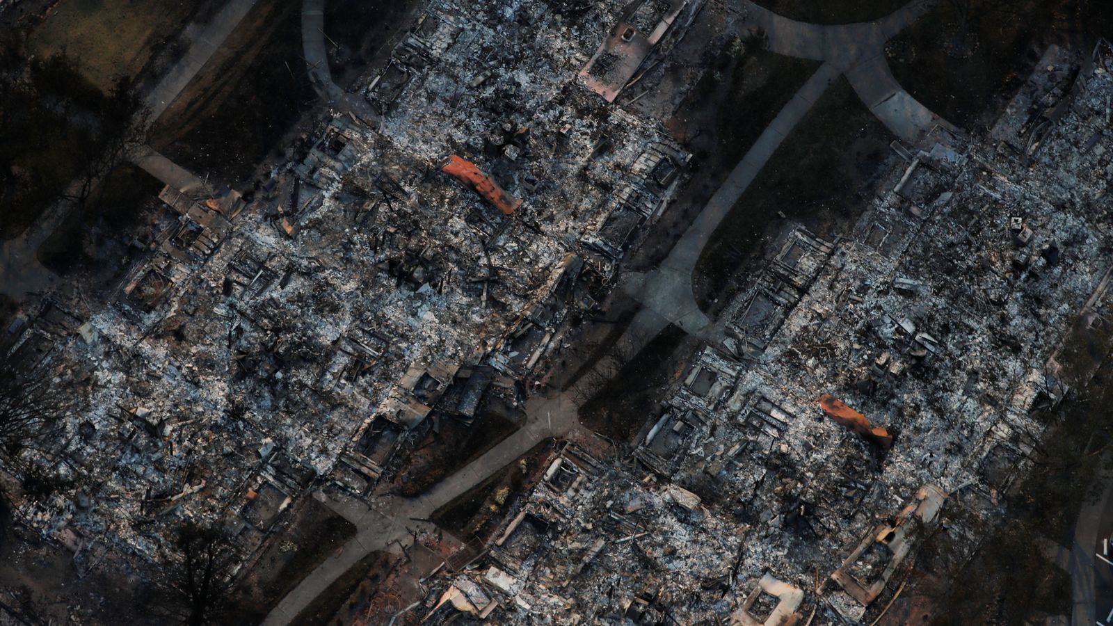 Drone footage shows California wildfire damage | World News | Sky News