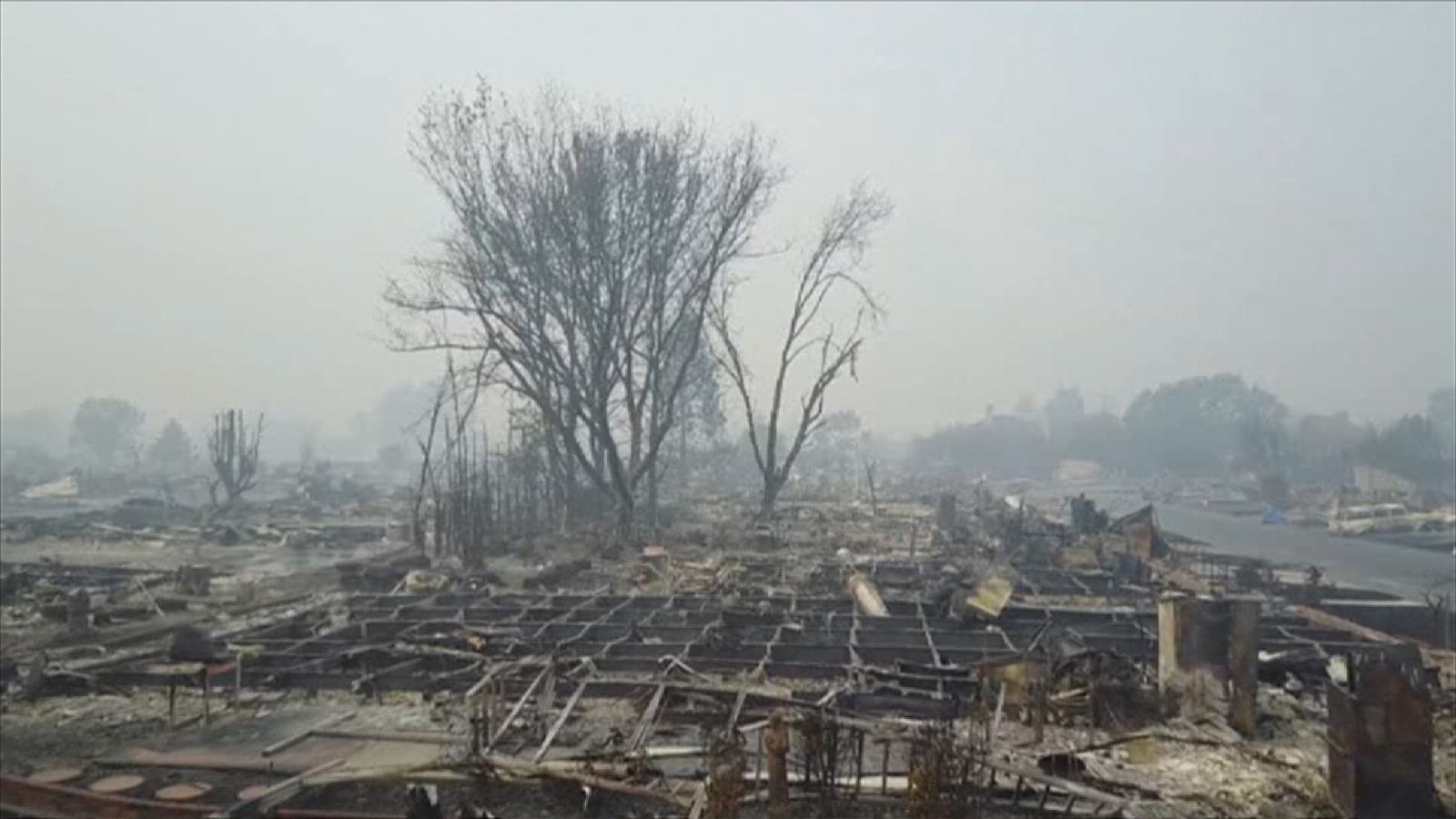 Drone captures Santa Rosa devastation | World News | Sky News