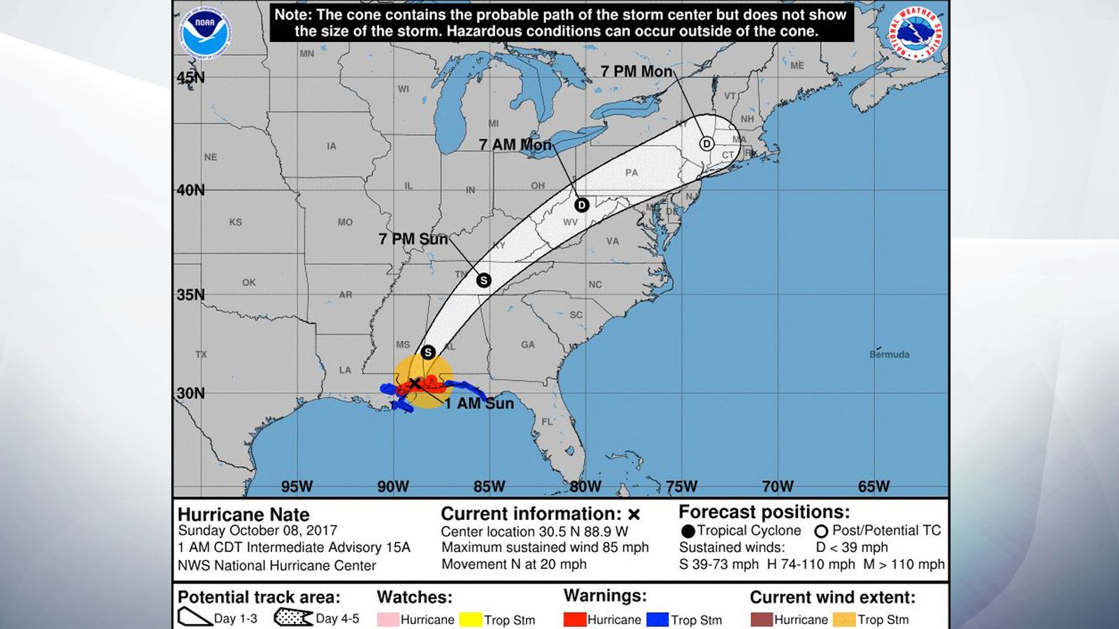 Flooding as Hurricane Nate makes second landfall in Mississippi | US ...