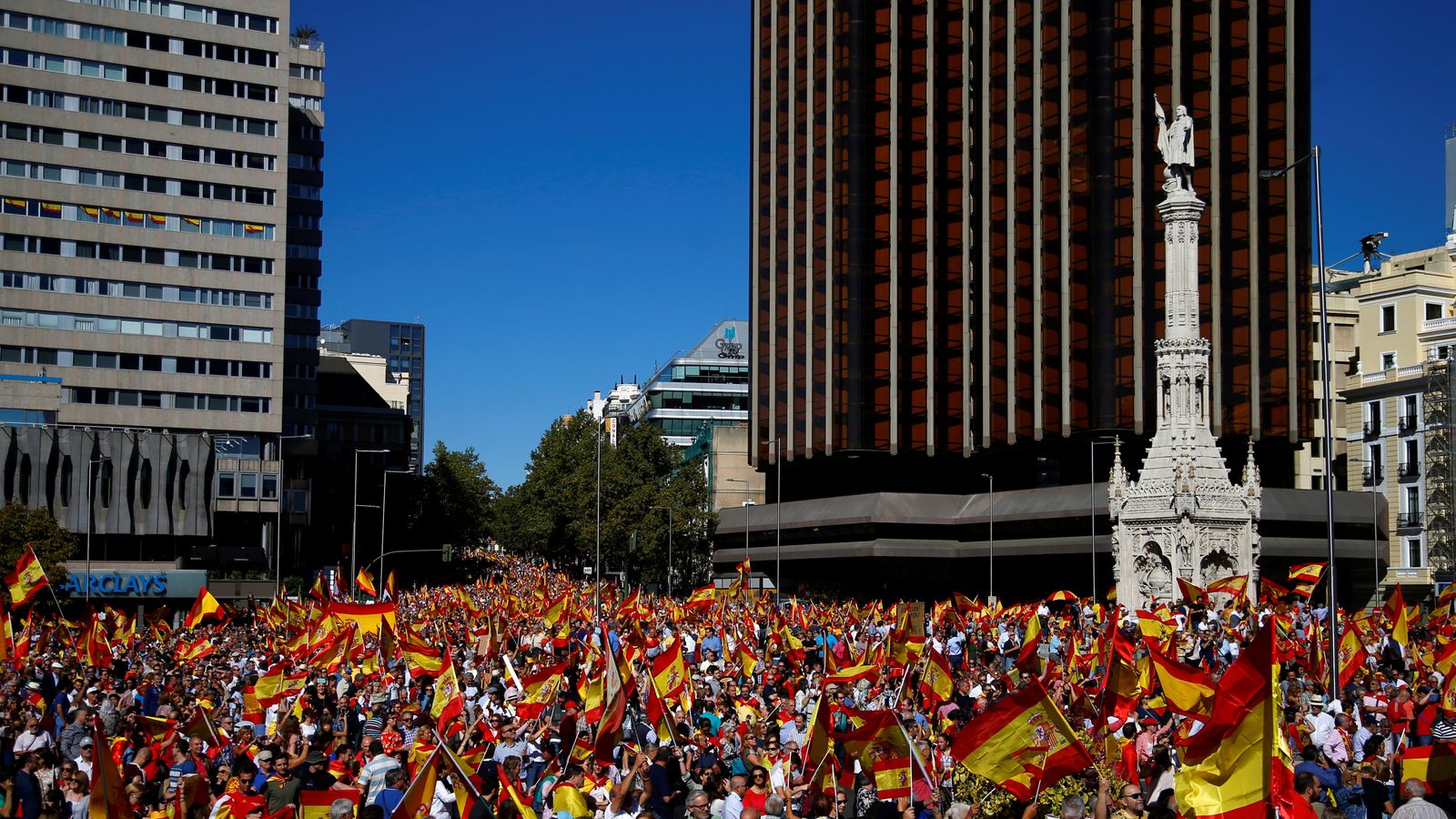 Huge rallies in Madrid and Barcelona over Catalonia | World News | Sky News