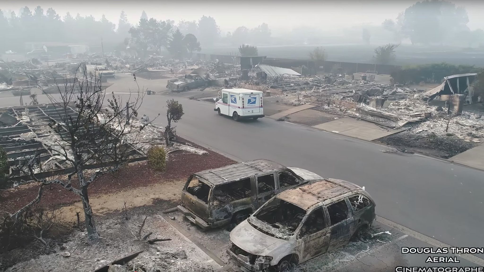 Drone footage shows California wildfire damage | World News | Sky News